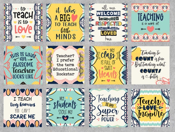 12 Printable Teacher Affirmations Cards INSTANT DOWNLOAD - Etsy Singapore