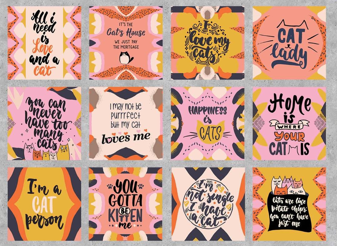 12 Printable Cats Affirmations Cards INSTANT DOWNLOAD Cat - Etsy