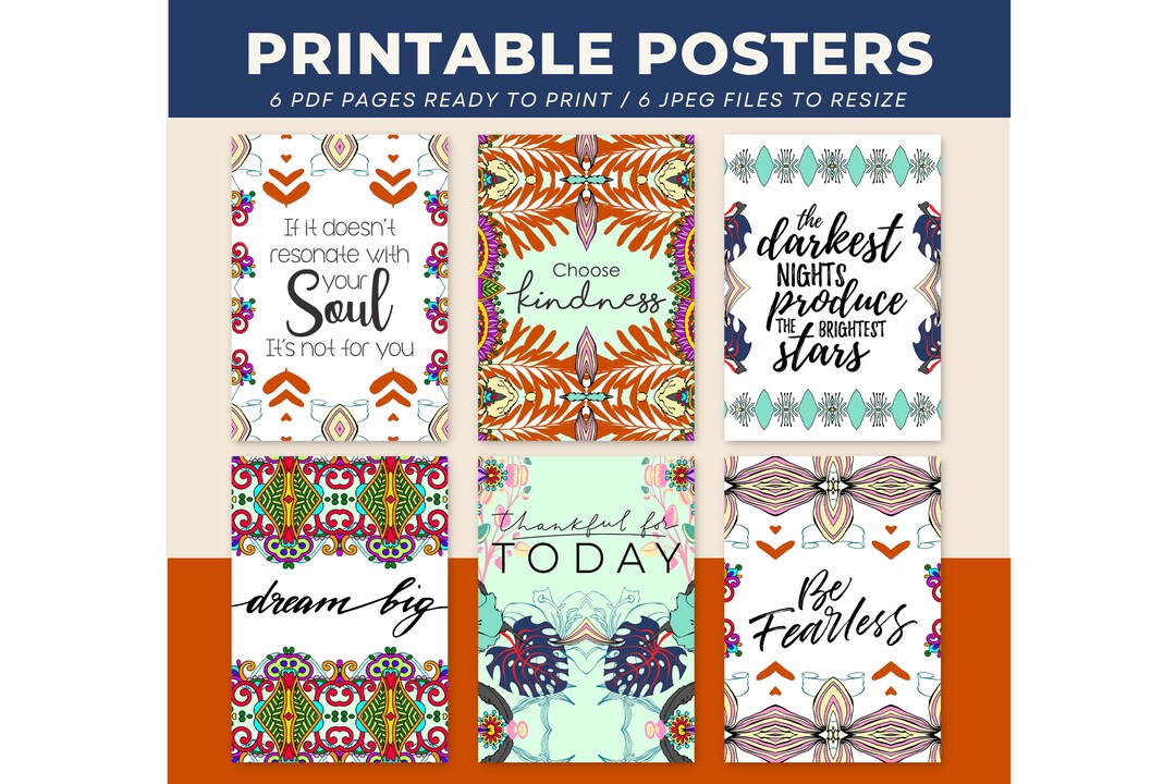 Set of 6 Affirmation Prints, PDF Jpegs Instant Download, Printable ...