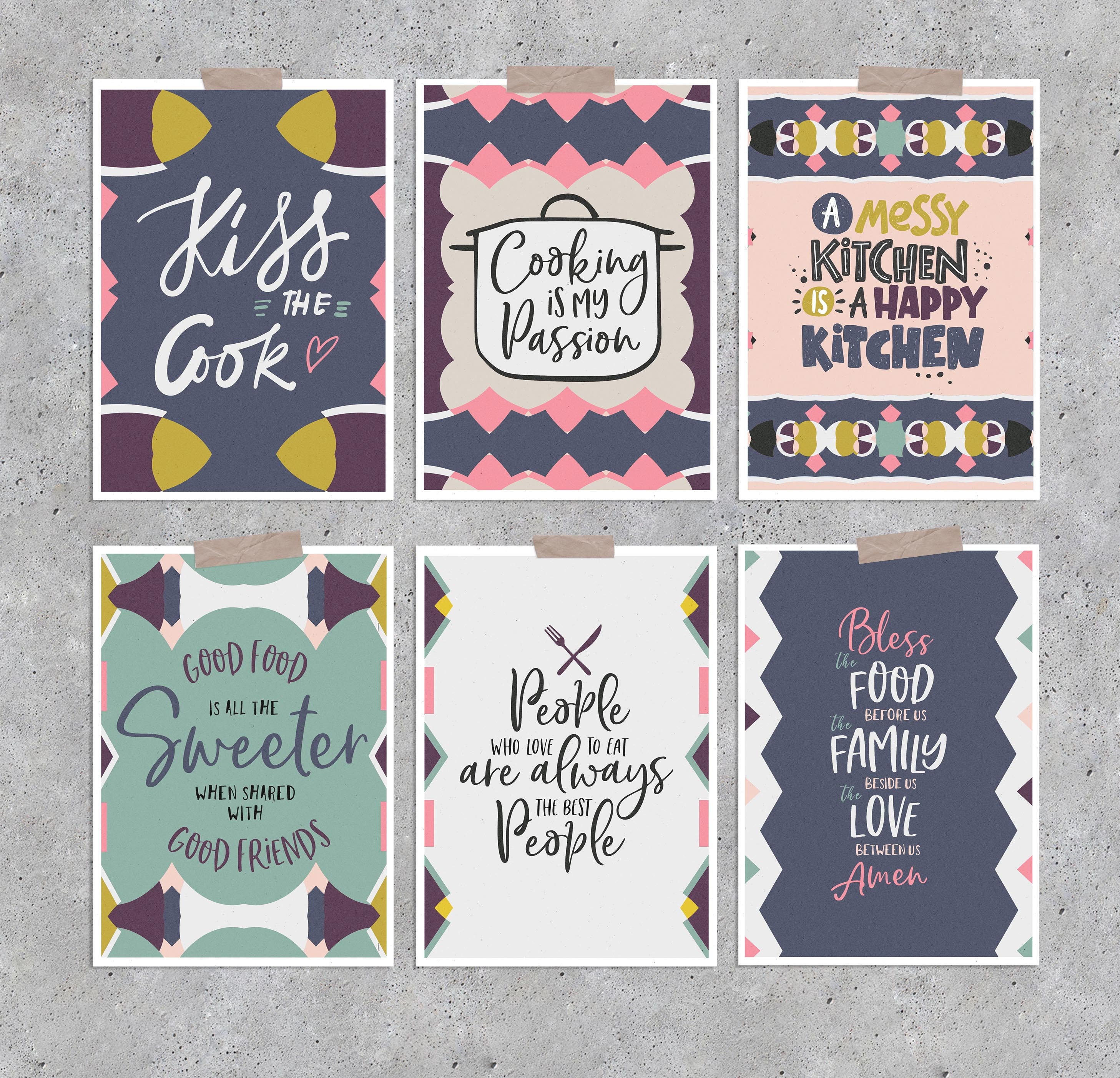 Set of 6 Affirmation Prints About Cooking, A4 A3 Instant Download ...