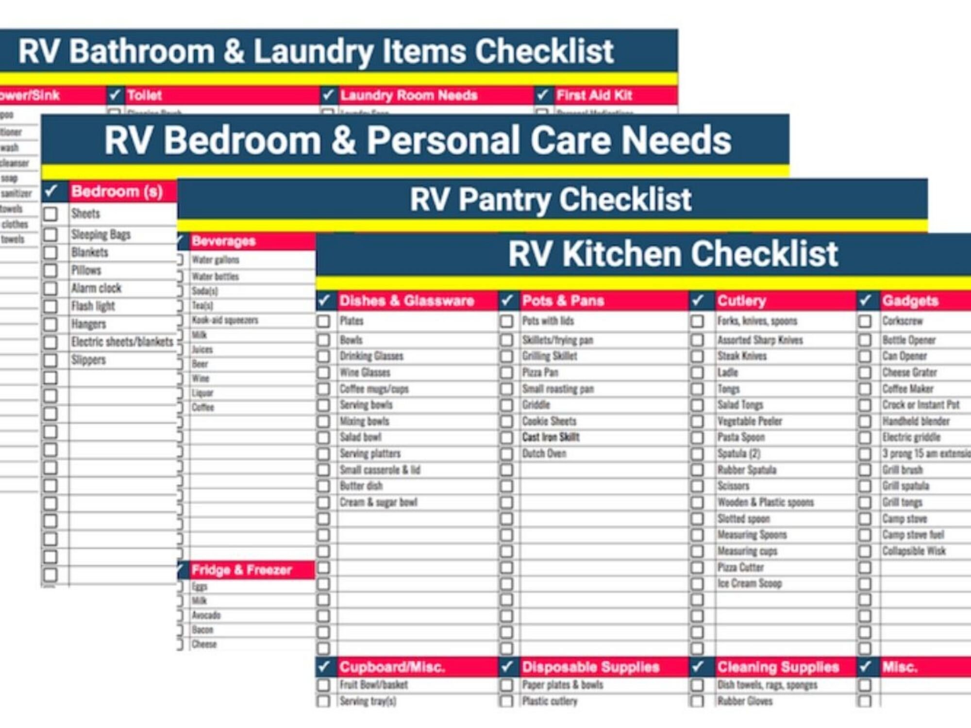 Rv checklist excel - cjbillo