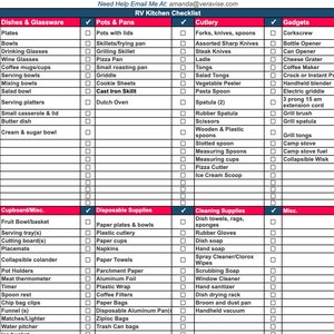 RV Packing Checklists Printables PDF- 4 Total Packing Lists!! - Etsy