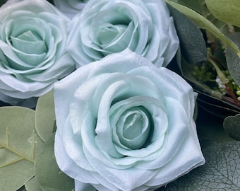 Green Silk Roses - Etsy
