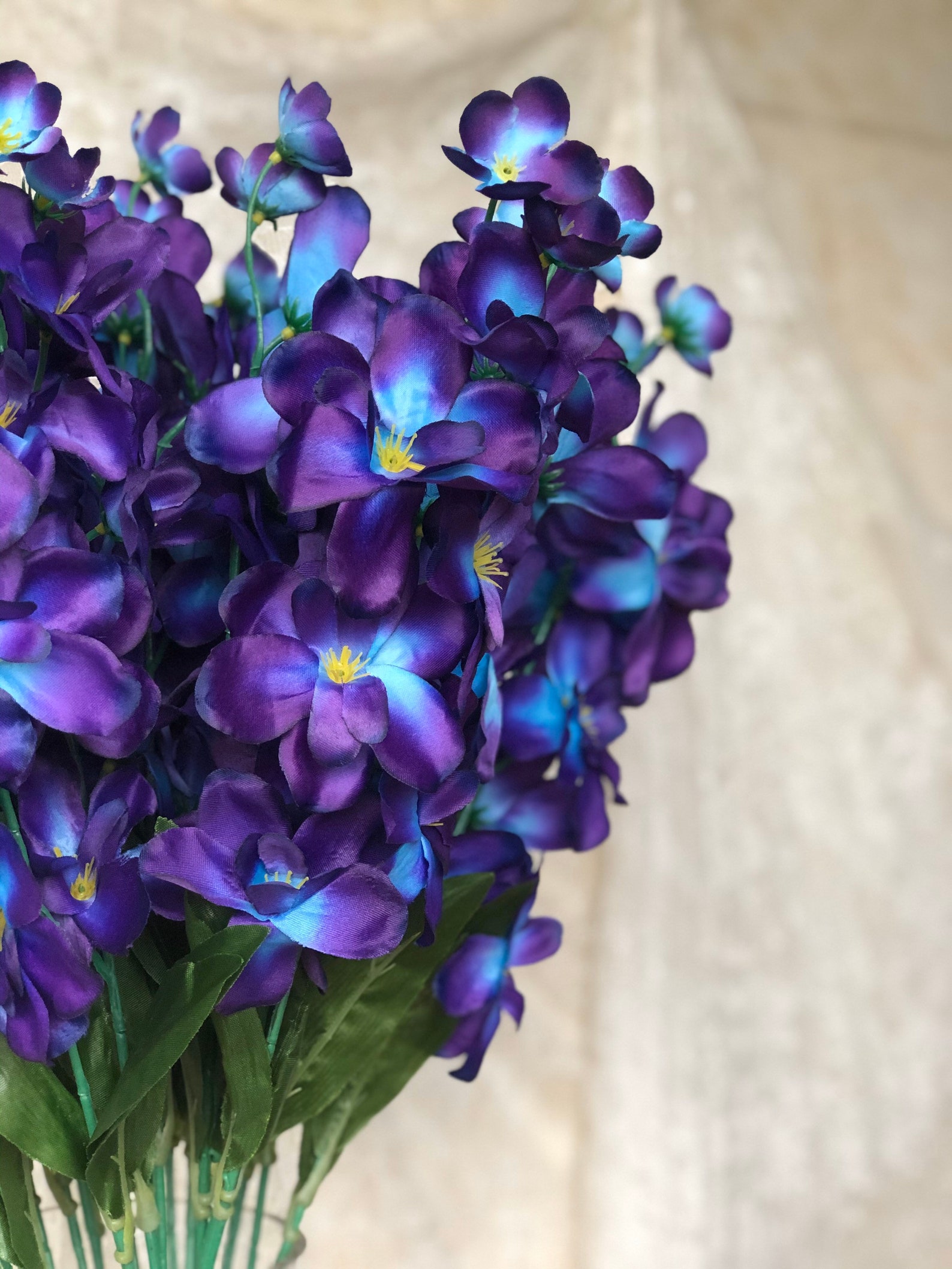 1pcs Sample of 27.1inch Galaxy Orchids Turquoise Blue Silk - Etsy