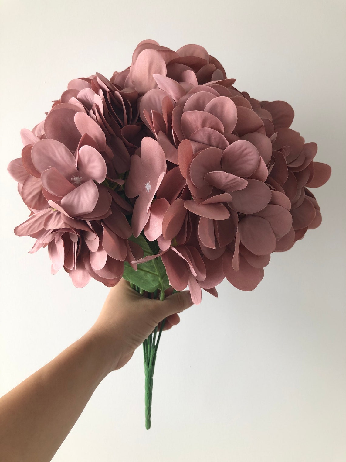 Artificial Silk Hydrangea Flowers Dusty Rose Hydrangea Bunch - Etsy
