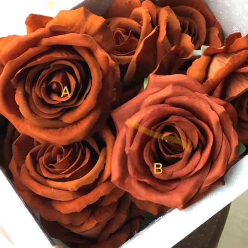 10-100pcs Rust Orange Roses Model B Burnt Orange Rose Head for - Etsy