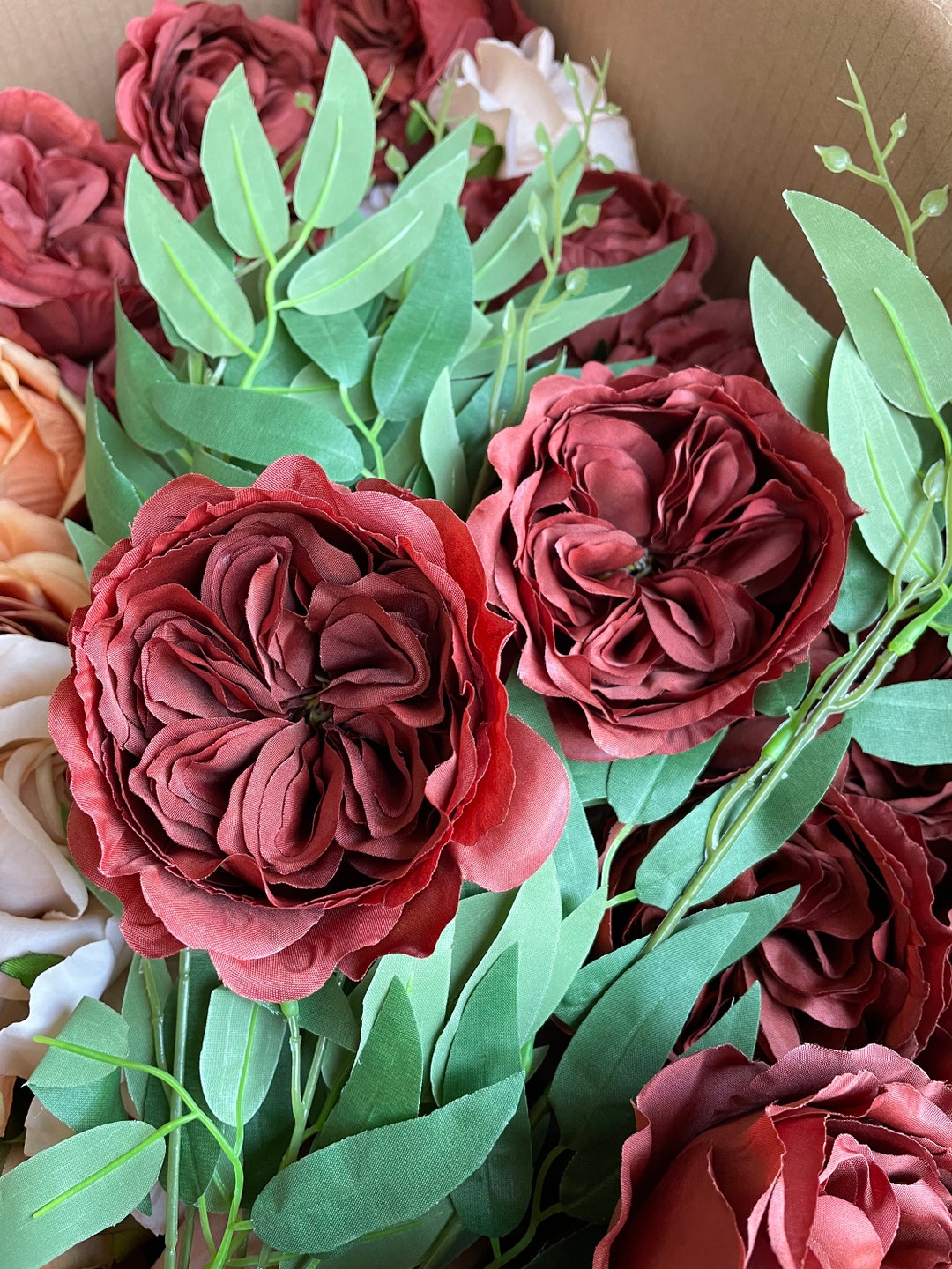 Burnt Orange Austin Roses Rust Orange Rose Head Only Wedding Flowers ...