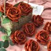 10pcs Rust Orange Flowers Head, Rust Wedding Flowers, Artificial Rose ...