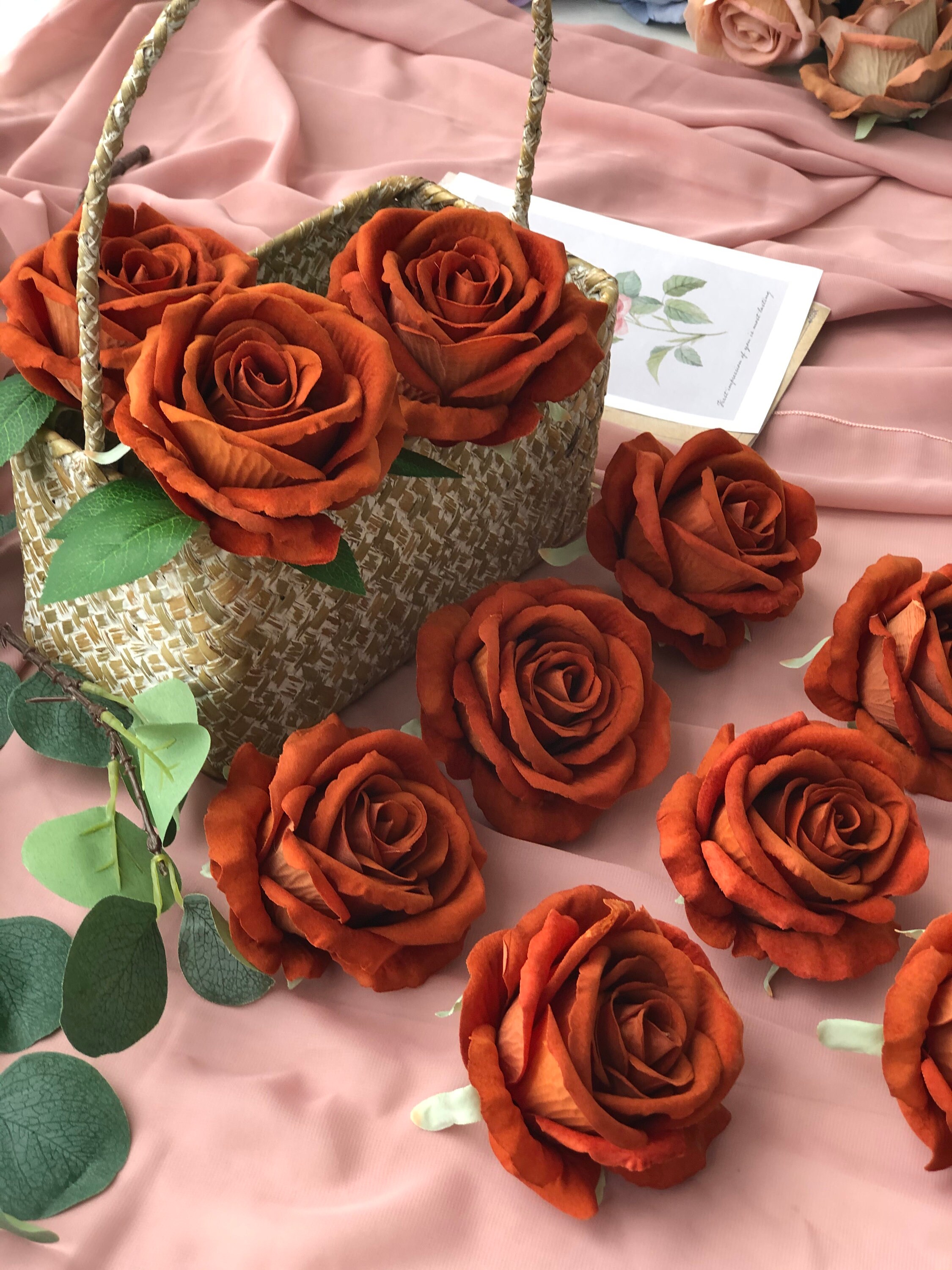 10pcs Rust Orange Flowers Head Rust Wedding Flowers | Etsy