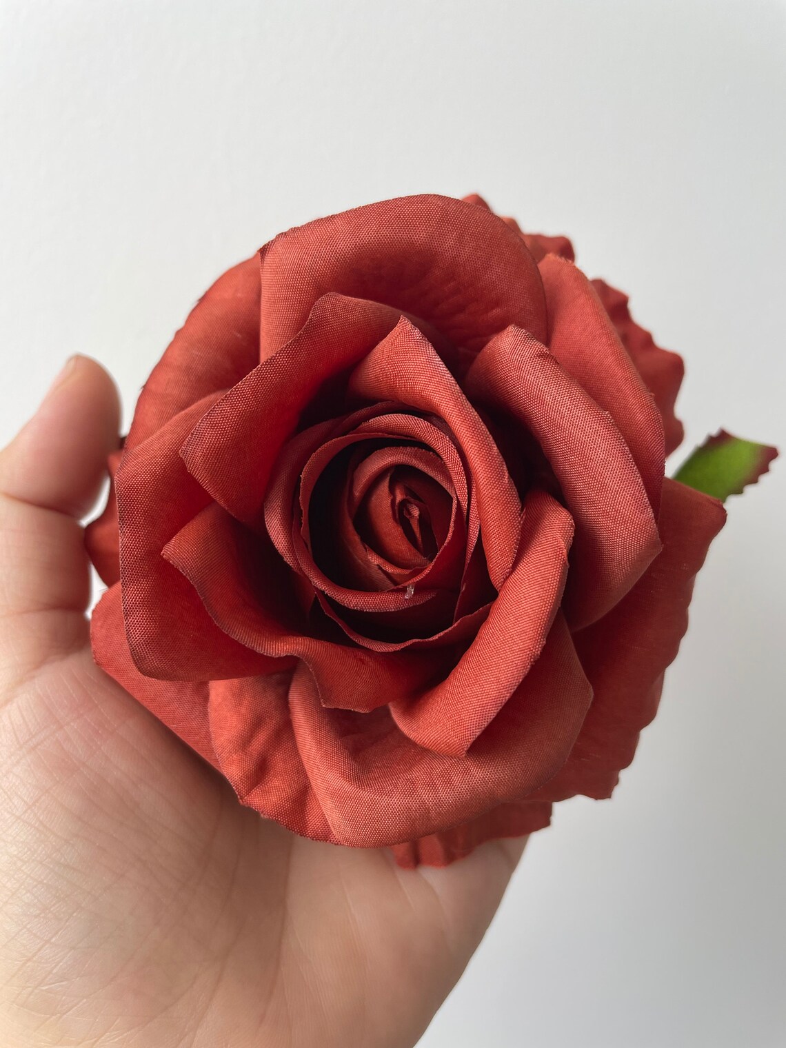 Silk Rust Orange Rose Flowers Head Burnt Orange Wedding | Etsy