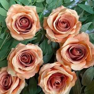 10-100pcs Orange Flowers Burnt Orange Rose Head for Fall Wedding ...