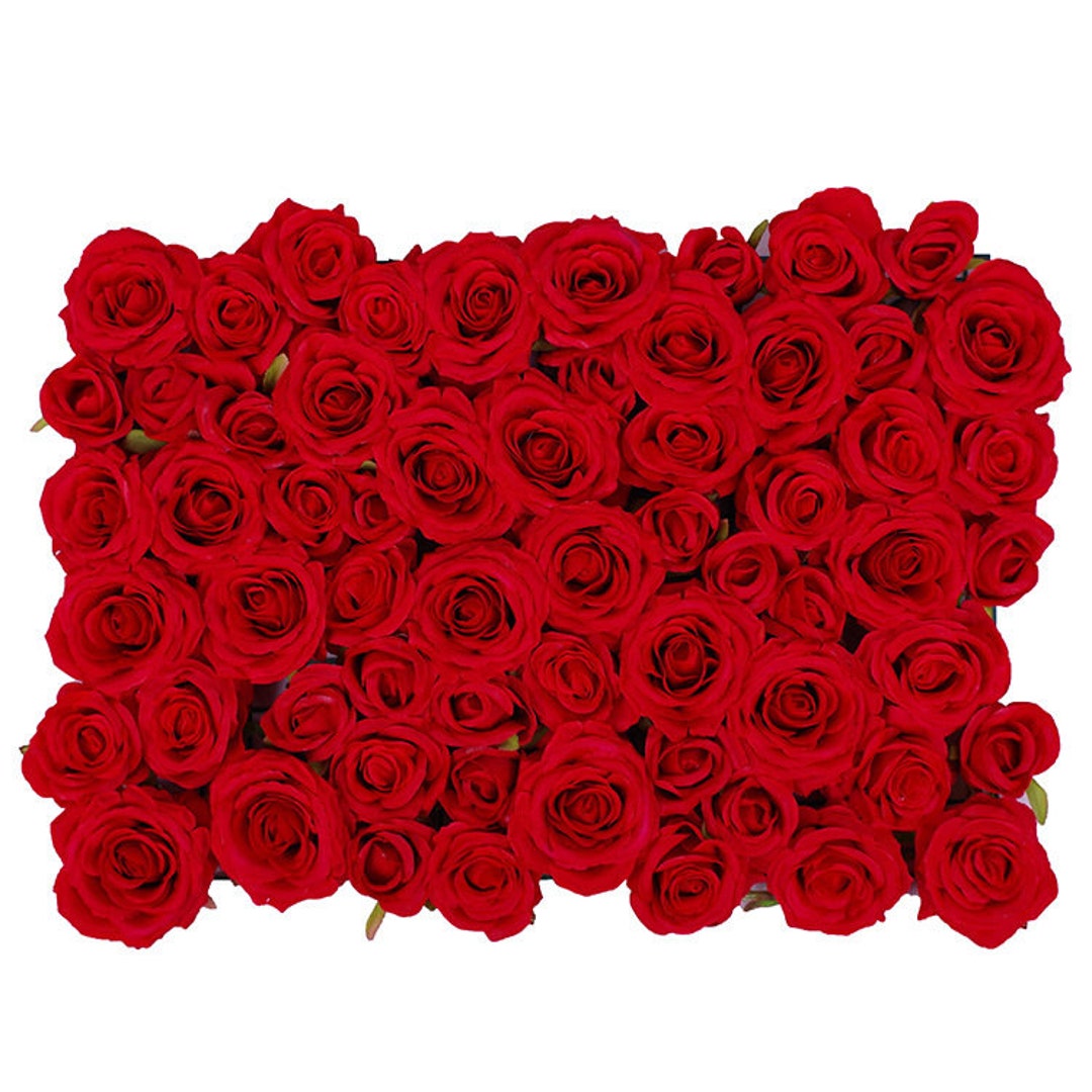 Artificial Red Rose Wall Decoration Decorative Silk Flower Panels ...