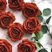 10pcs Rust Orange Realistic Fake Roses for DIY Wedding - Etsy