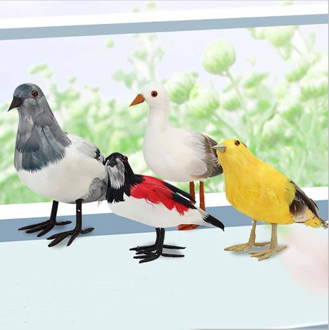 2pcs Artificial Birds Fake Feathered Foam Birds, Home Tree Party ...