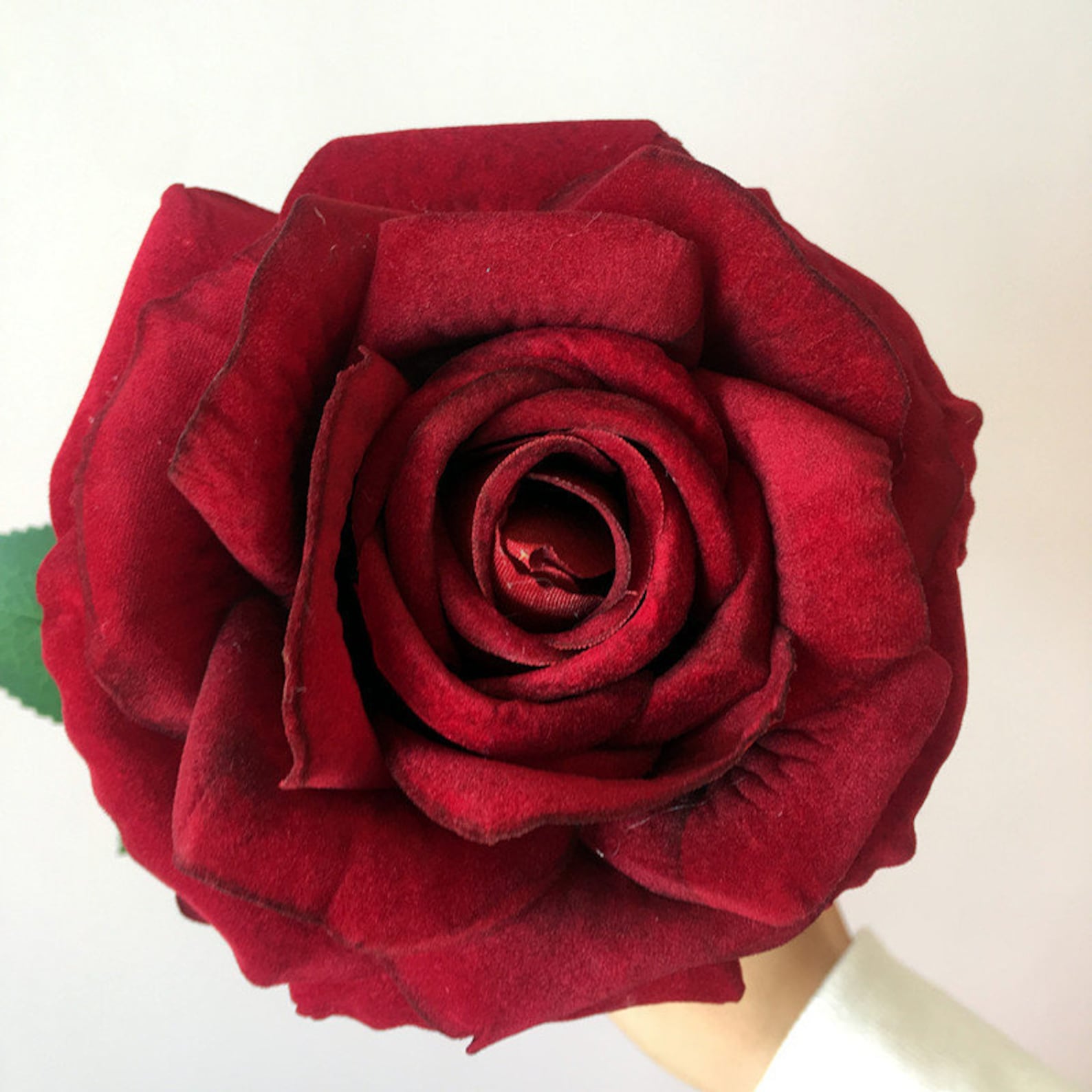 10 Big Flower Heads Large Velvet Roses Dark Red Roses for Crafting ...