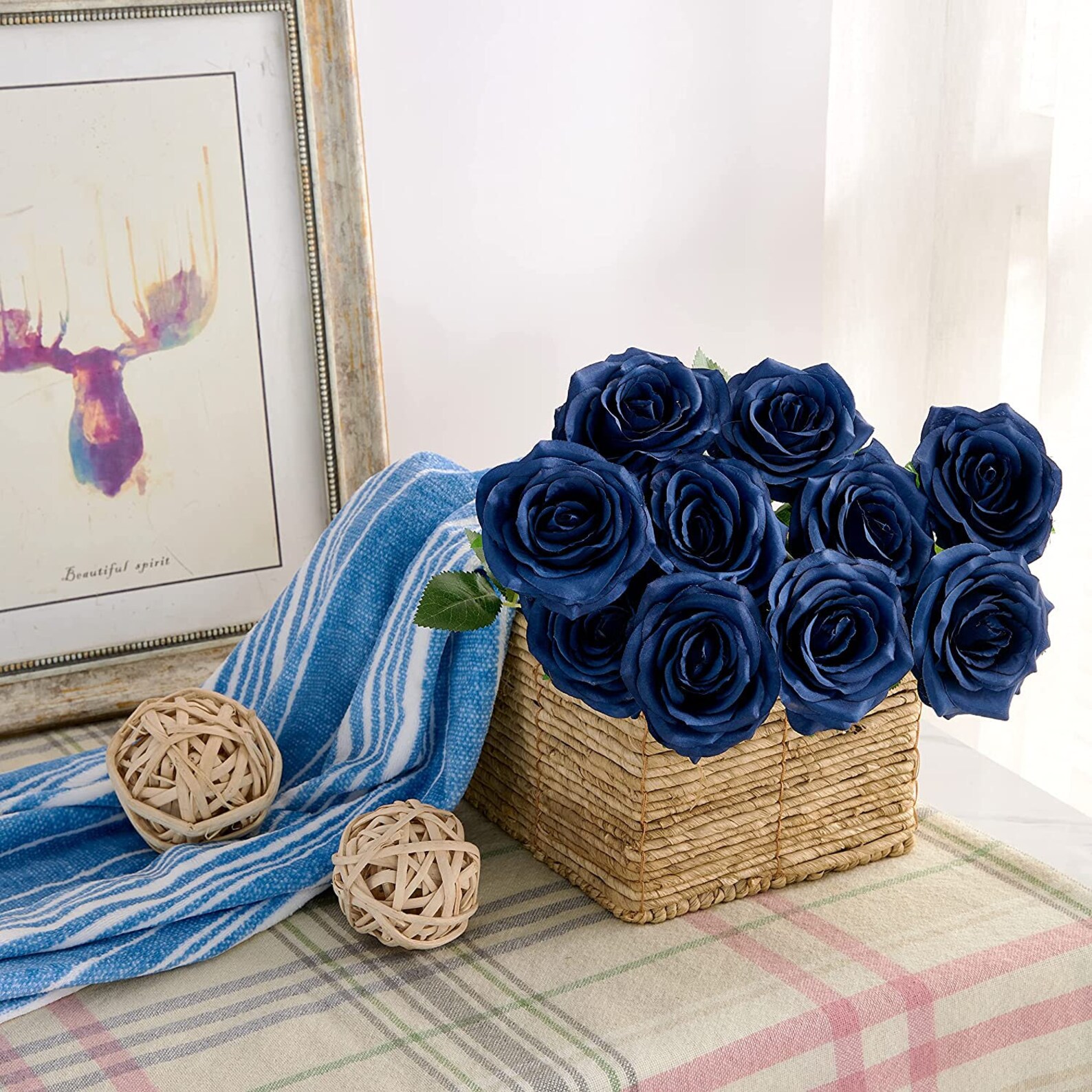 10pcs Artificial Navy Blue Rose Head With Long Stems navy - Etsy