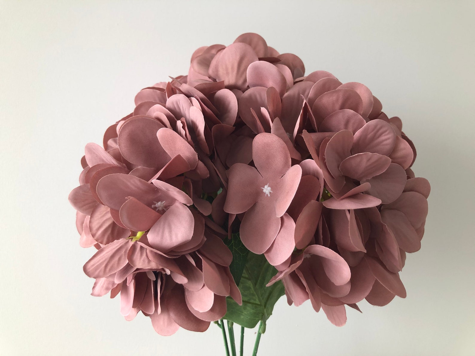 Artificial Silk Hydrangea Flowers Dusty Rose Hydrangea Bunch | Etsy
