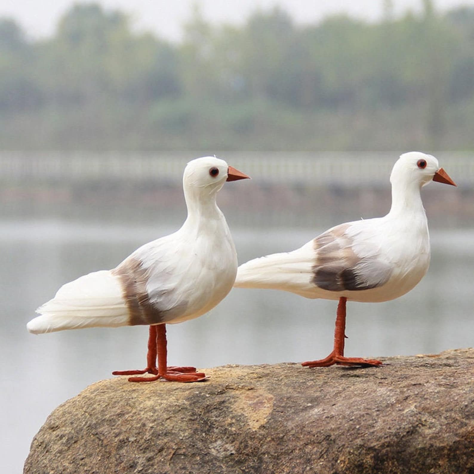 White Seagull Artificial Birds Fake Feathered Foam Birds, Home Tree ...