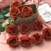 10pcs Rust Orange Flowers Head, Rust Wedding Flowers, Artificial Rose ...