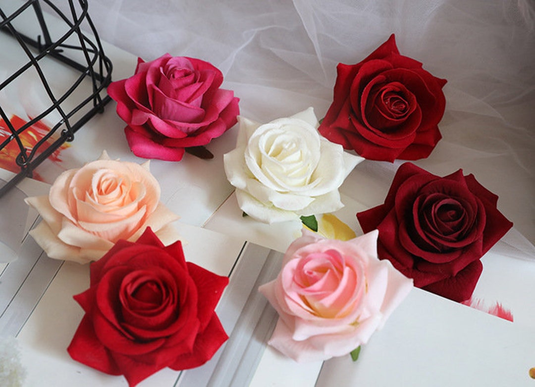 50-100pcs Artificial Rose, Curled Petal Rose, Fake Roses, Artificial ...