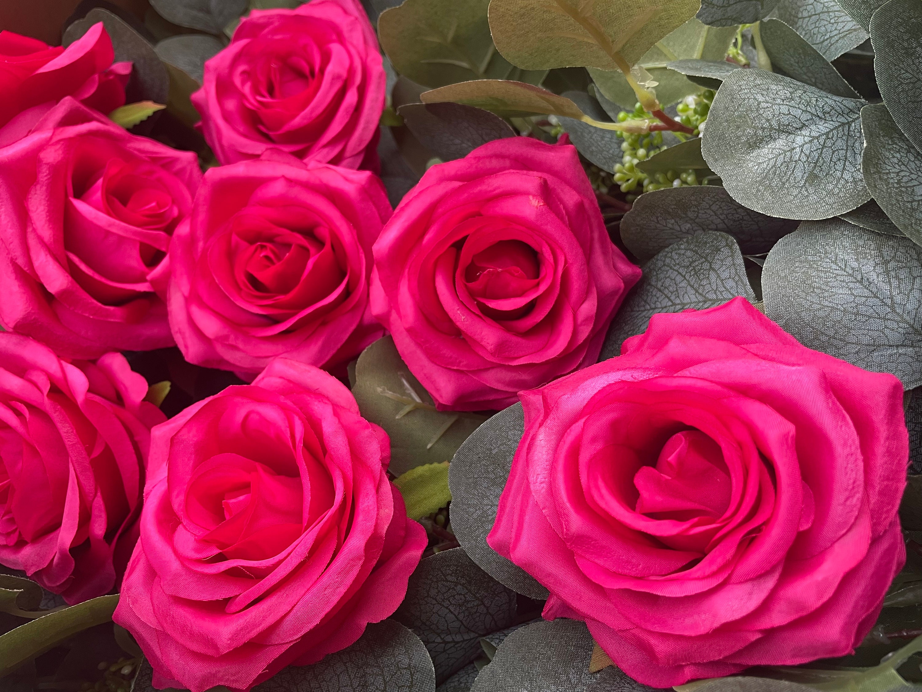 10-100pcs Wholesale Hot Pink Silk Roses Artificial Fake Silk - Etsy