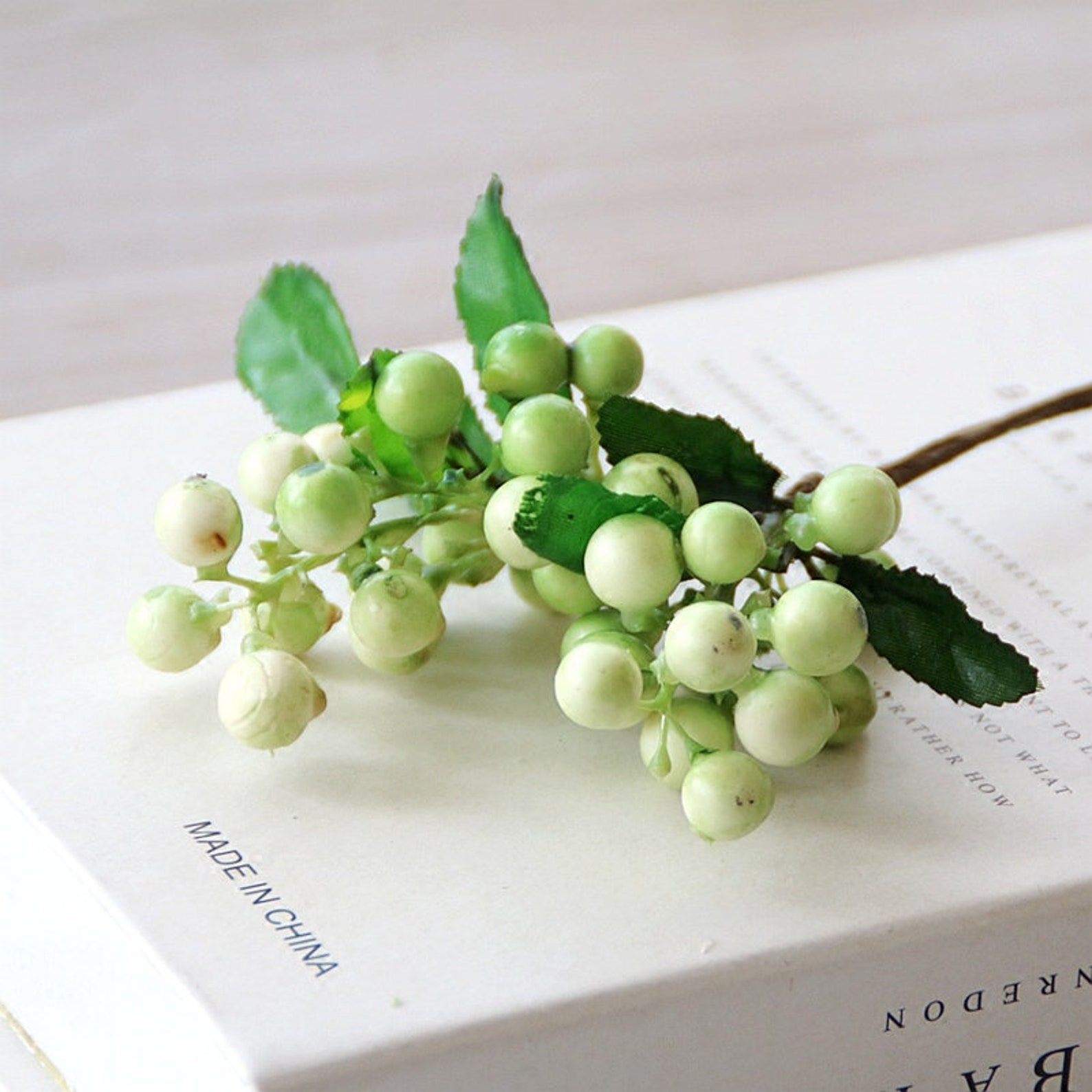 Artificial Blue Berry Stems Pack of 5 Fake Blueberries Green | Etsy