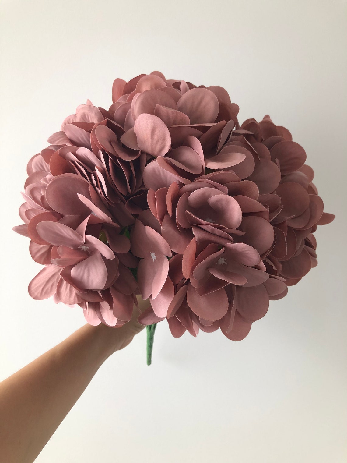 Artificial Silk Hydrangea Flowers Dusty Rose Hydrangea Bunch | Etsy
