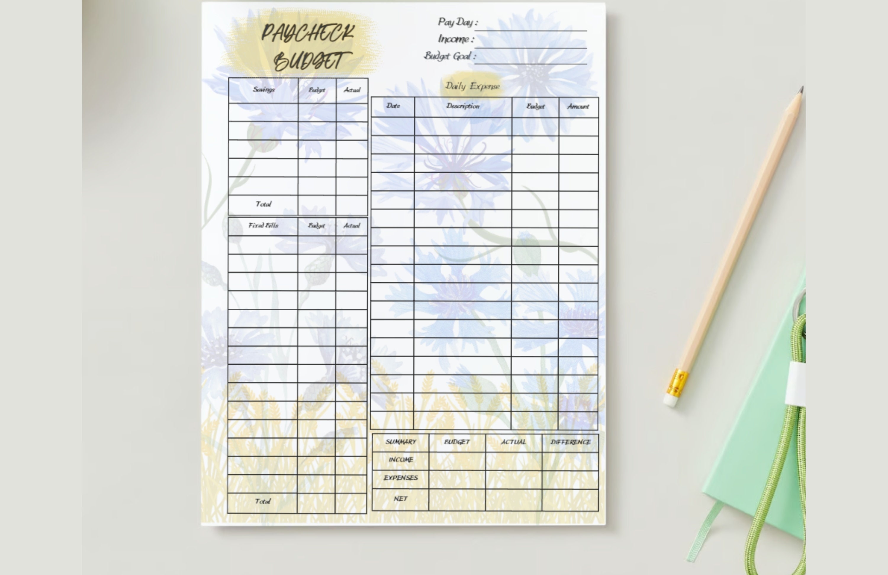 Printable Paycheck Budgeting Planner - Etsy