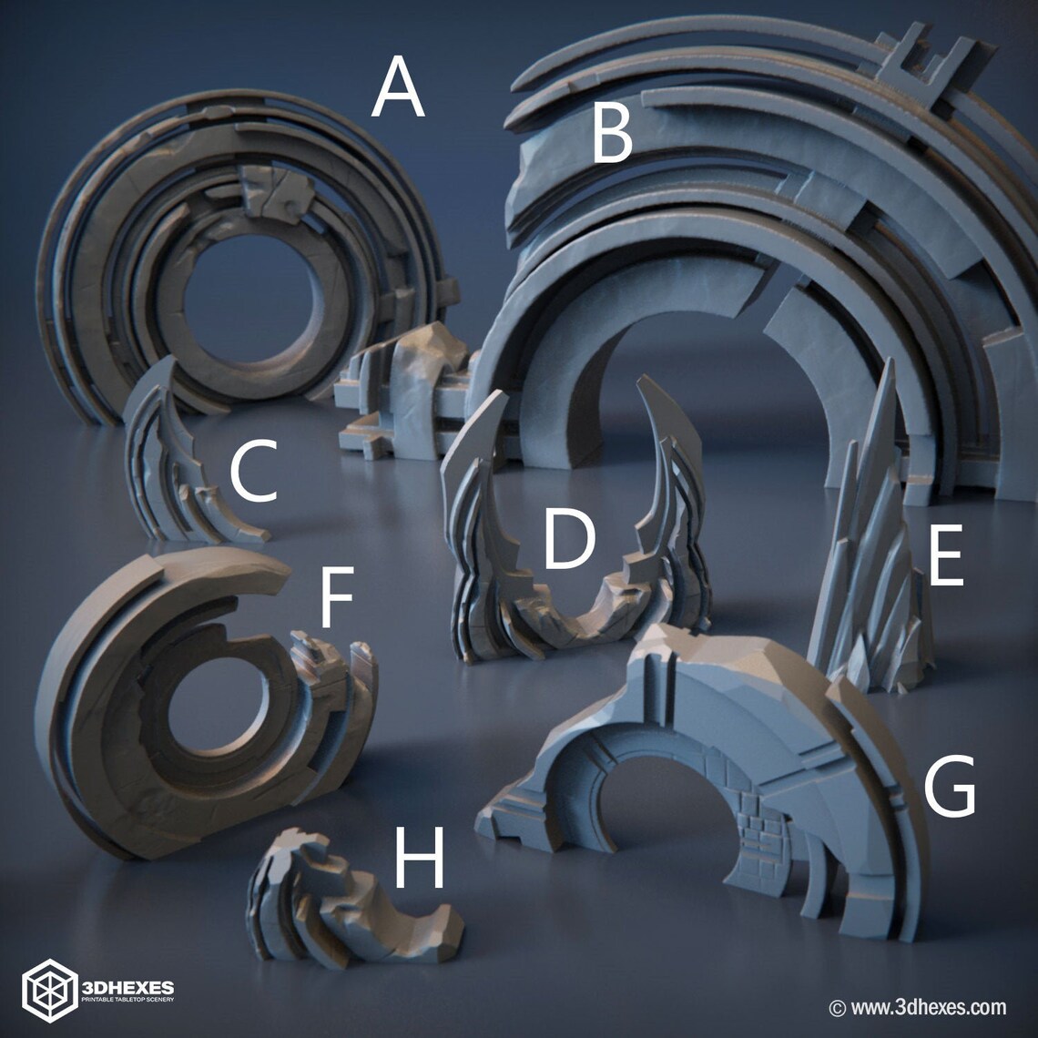 8pcs Arcane Structures Set D&D Terrain 28mm 32mm Dungeons - Etsy