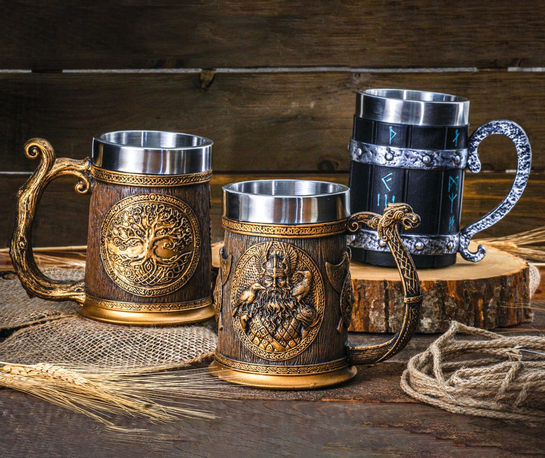 Viking Celtic Drinking Mug Beer 22 Oz Tankard Coffee Cup, Dwarven Cup ...