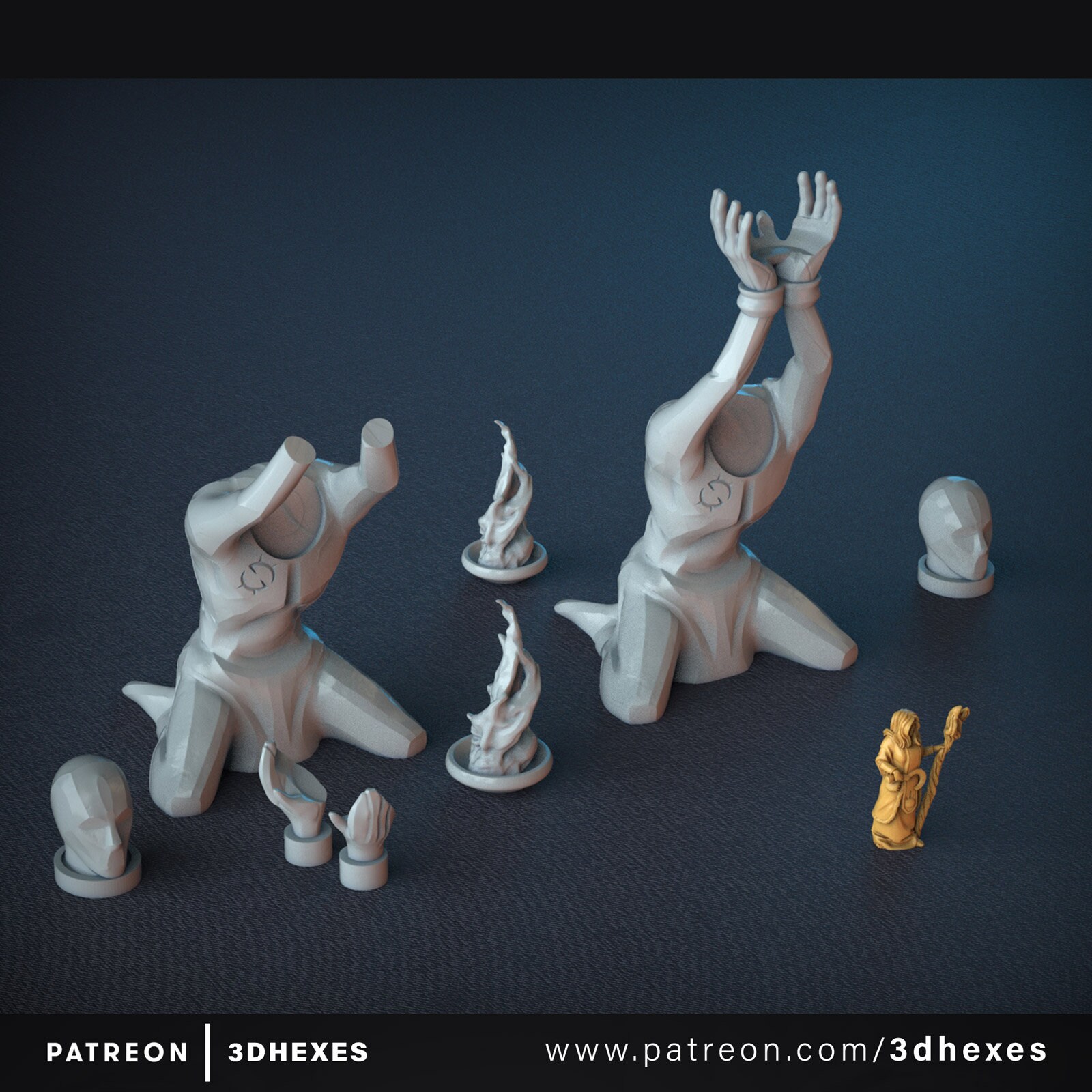 Captive Statues D&D Terrain 28mm 32mm Dungeons and Dragons - Etsy
