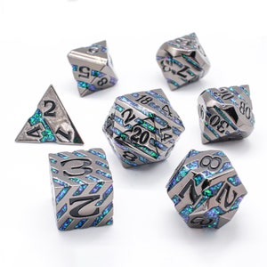 Mana Adamantine Veined Metal Dice Set, Dnd Dice Set, Dungeons and ...