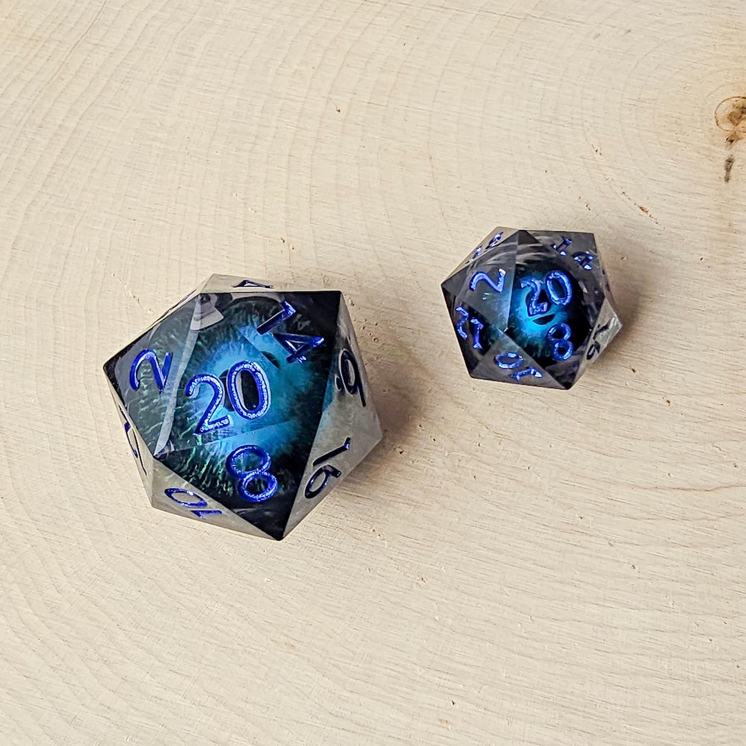 Large Giant Liquid Core D20 Blue Beholder Eye, Dnd Dice Set for ...