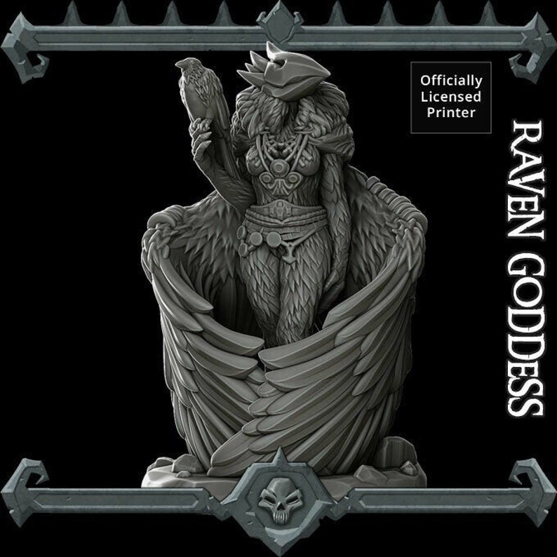 Raven Goddess D&D 28mm 32mm miniature DnD Dungeons and | Etsy