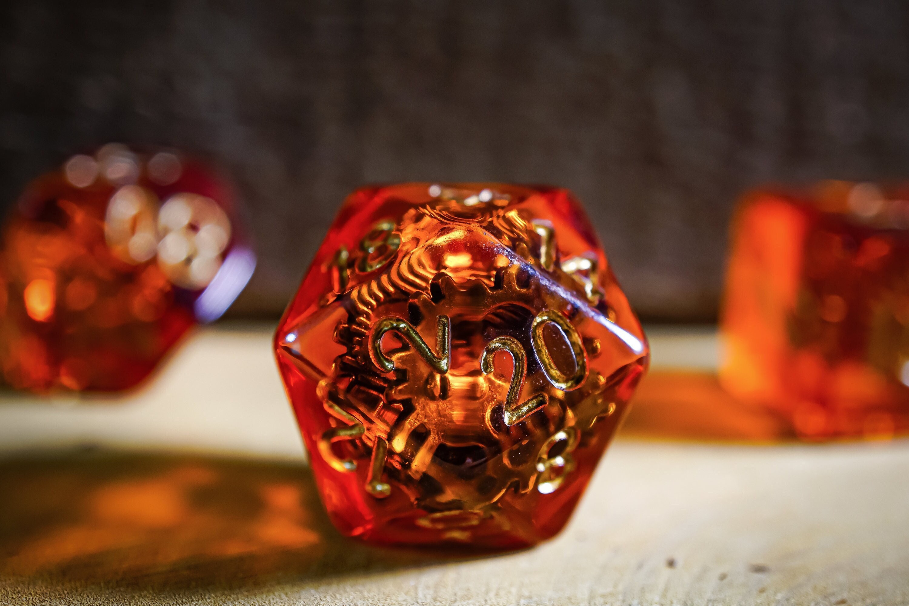 Fiery Cogwheel Steampunk Artificer Dnd 7pcs Dice Set Dungeons - Etsy