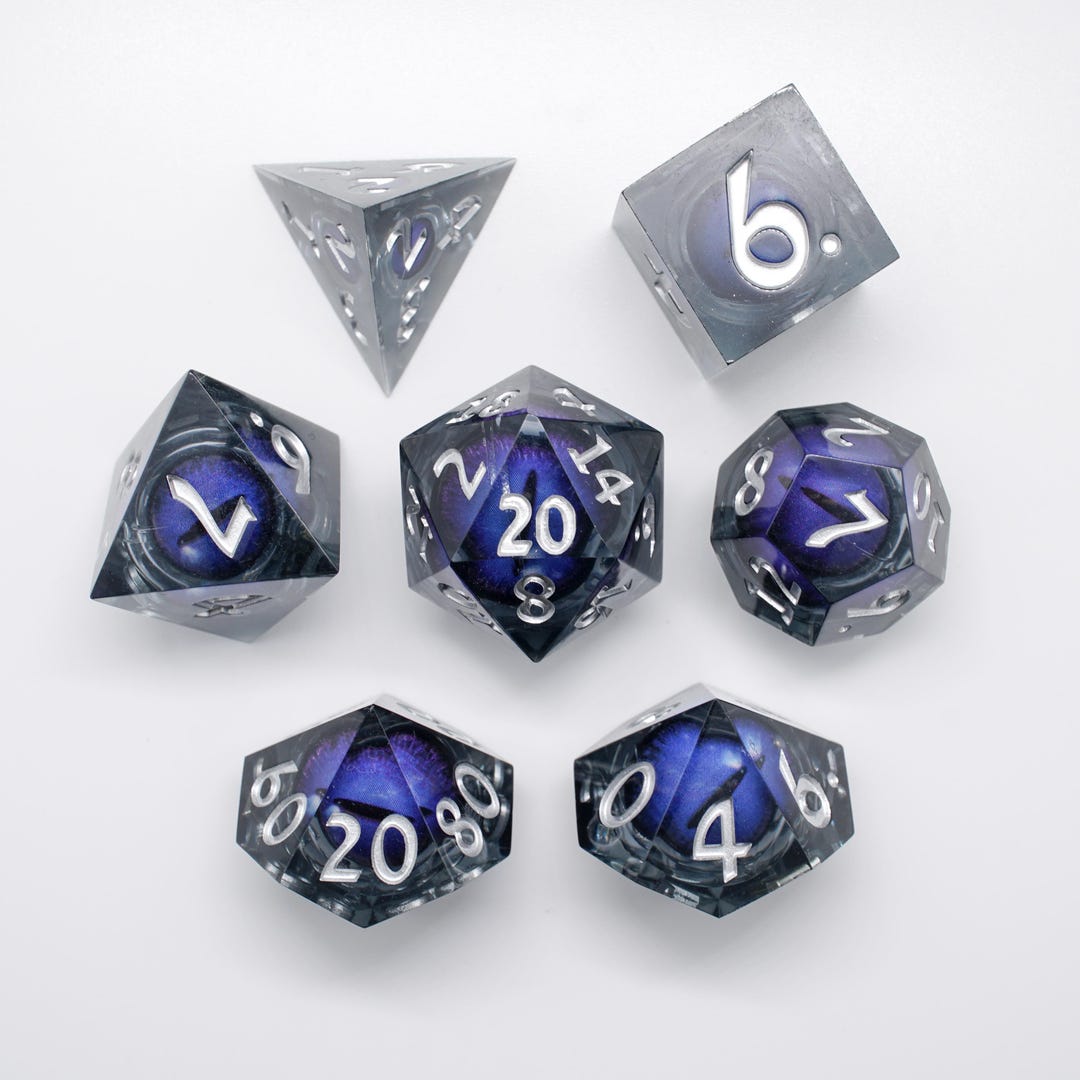 Purple Beholder Eye, Dnd Dice Set, Dice Set for Dungeons and Dragons ...