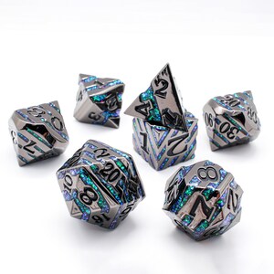 Mana Adamantine Veined Metal Dice Set, Dnd Dice Set, Dungeons and ...