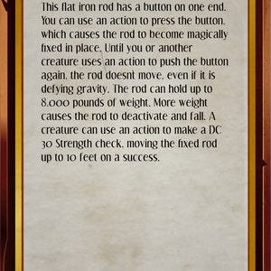 Immovable Rod, Life Sized Prop for Dungeons and Dragons, Dnd ...