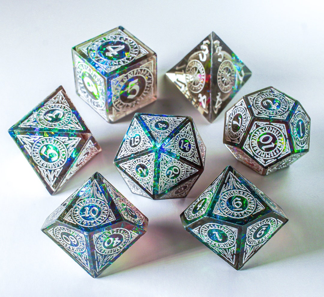 Dnd Dice Set, Snowy Ancient Rune, Sharp Resin Dice for Role Playing ...