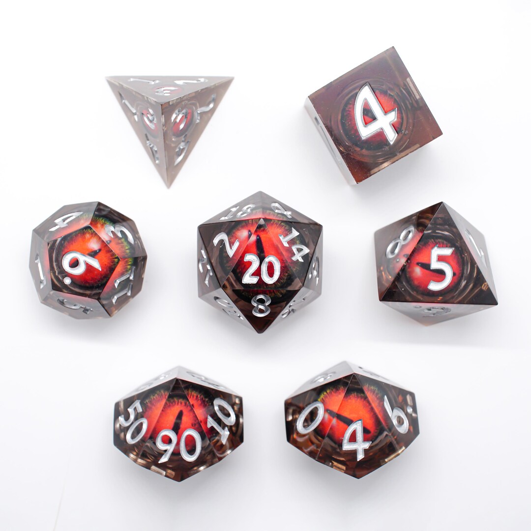 Red Beholder Eye, Dnd Dice Set, Dice Set for Dungeons and Dragons, Role ...