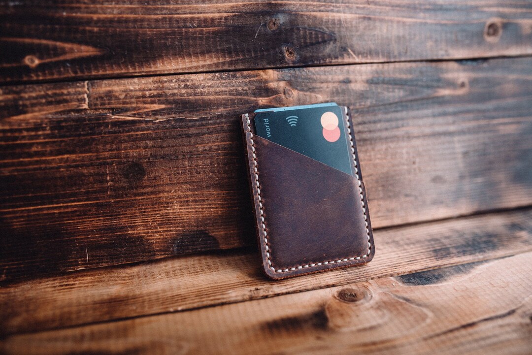 Slim Leather Card Holder,minimal Card Holder, Leather Card Wallet ...