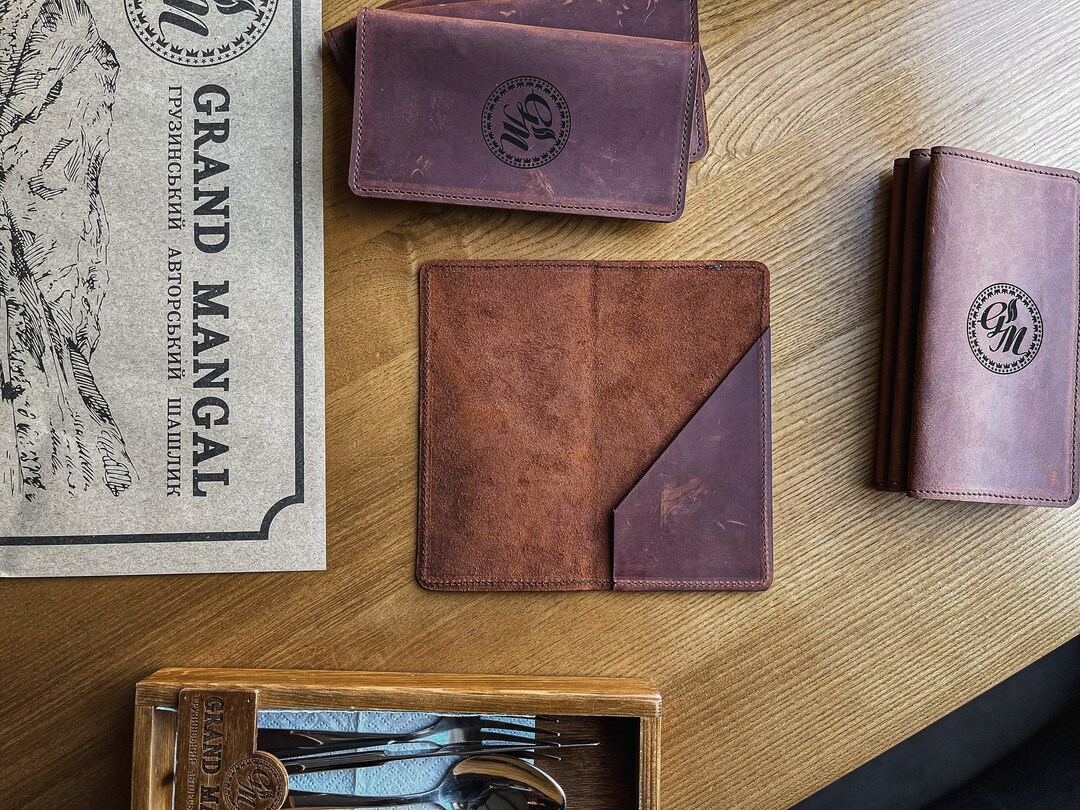 Leather Bill Holder,personalized Check Presenter,restaurant Bill Holder ...