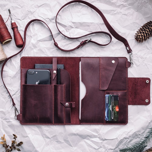 Personalized Ipad Mini Leather Folioleather Organizer for - Etsy