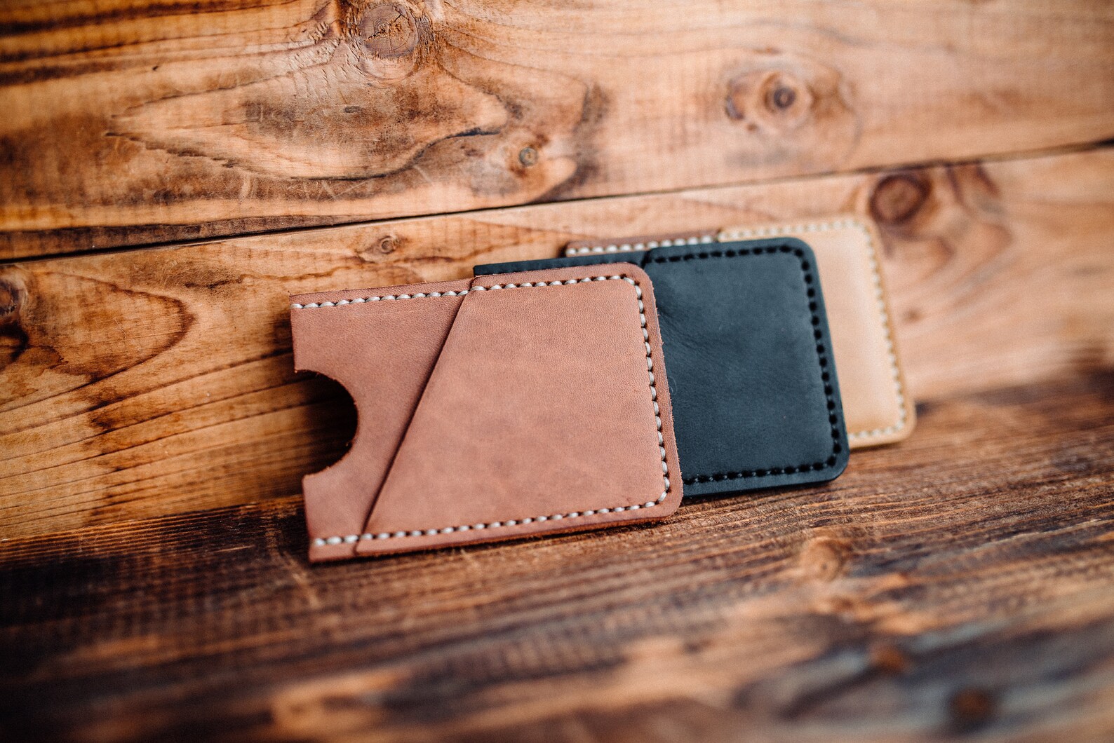 Small Leather Card Holderminimal Card Holder Leather Card | Etsy