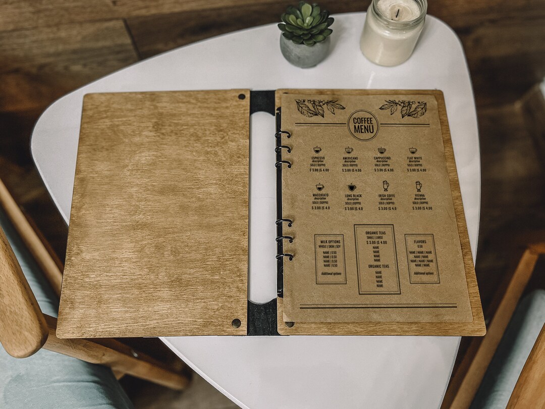 Wood Folder Menu ,custom Wood Menu, Restaurant Menu Folder, Wooden Menu ...