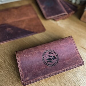 Personalized Leather Receipt Holder,leather Bill Holder,leather Check ...