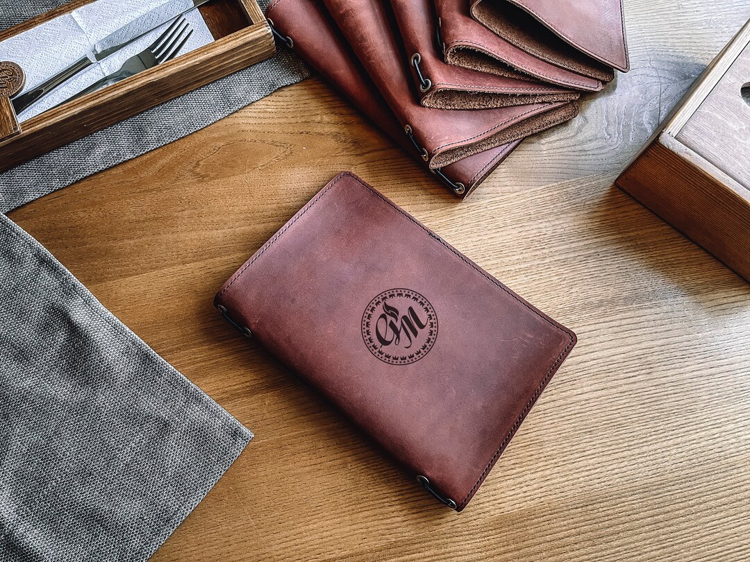 Custom Leather Menu Cover, Bar Menu, ,restaurant Menu Folder, Leather ...