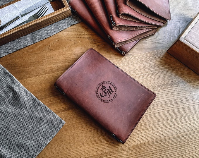 Custom Leather Menu Cover | Restaurant Menu Folder | Logo Menu Holder ...