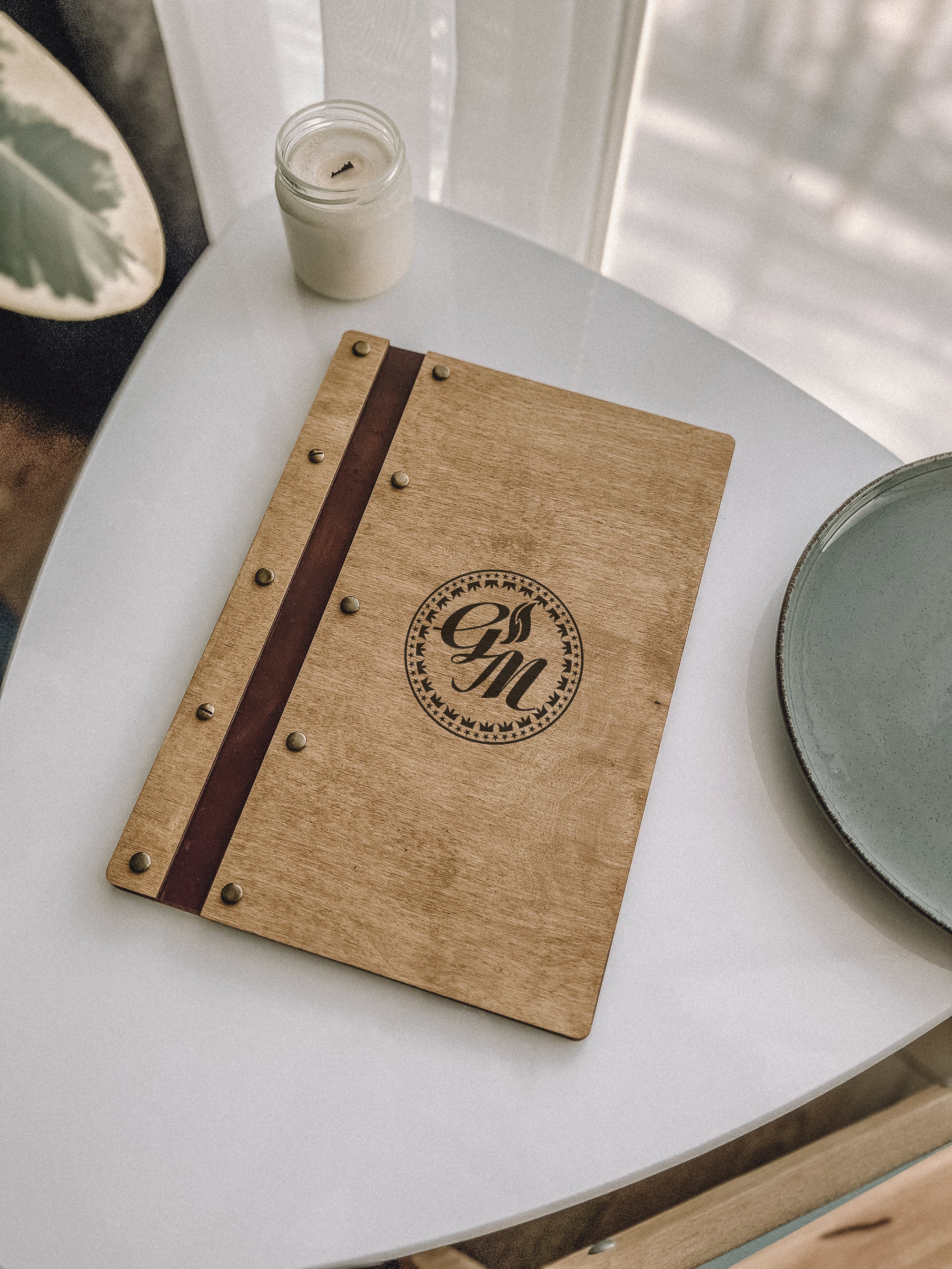 Custom Wooden Menu Book Cover, Restaurant A5 Menu Folder - Etsy