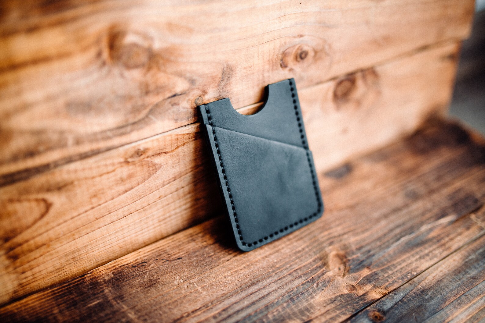 Small Leather Card Holderminimal Card Holder Leather Card | Etsy